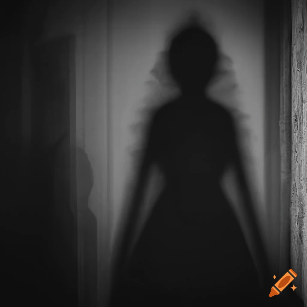 Creepy dark shadow in the hall on Craiyon