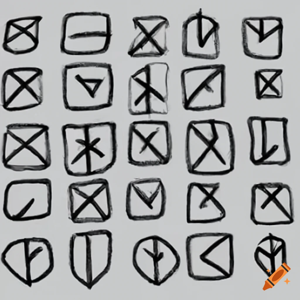 Ancient rune symbols on Craiyon