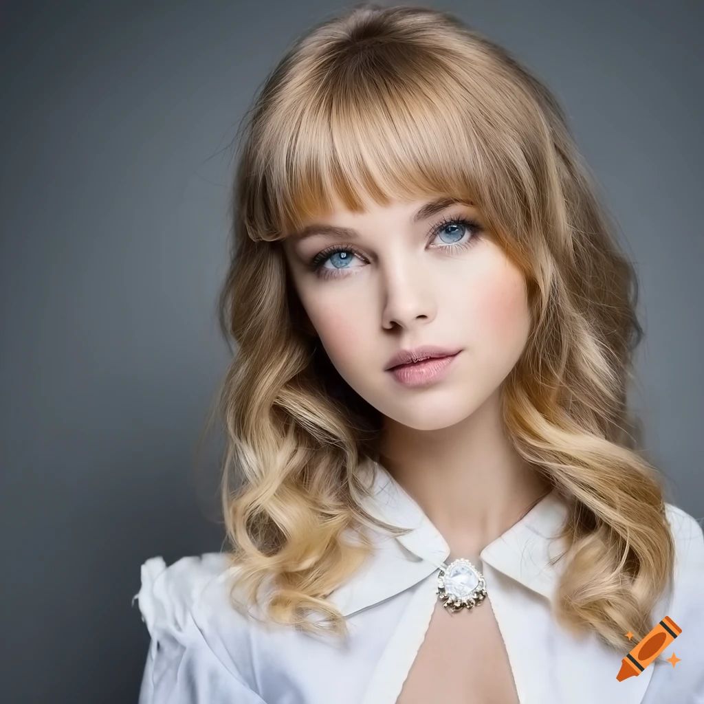 Young female model with unique features and stunning details in white ...