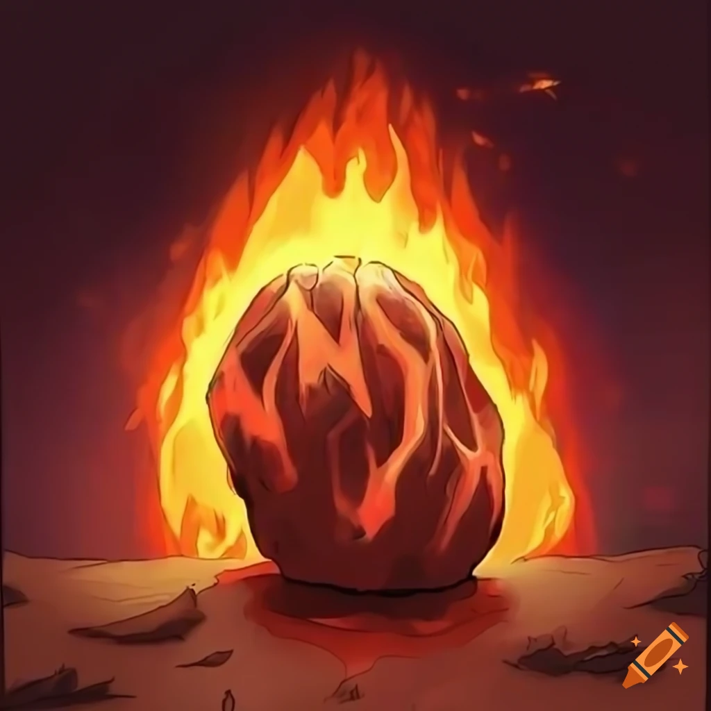Illustration of the legendary stone of fire on Craiyon