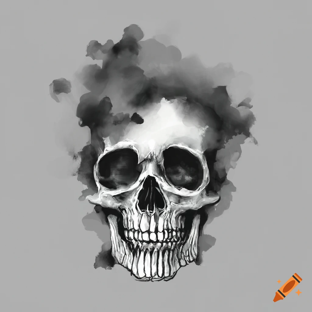 Artist skull in shadow on Craiyon