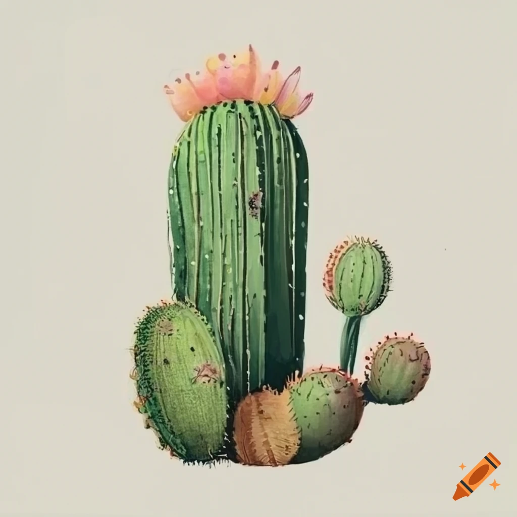 Scandinavian-inspired lush and exotic cacti paradise illustration on ...
