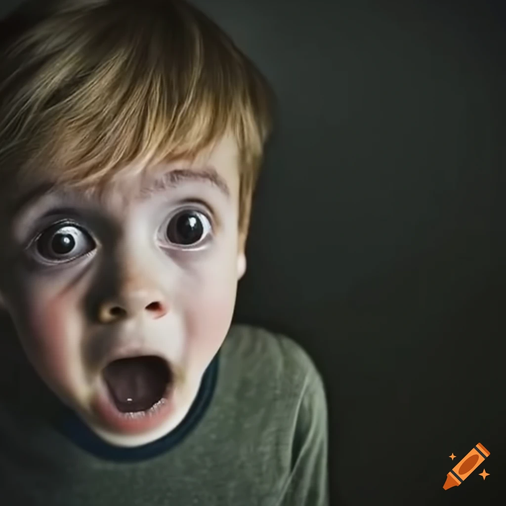 Scared boy on Craiyon