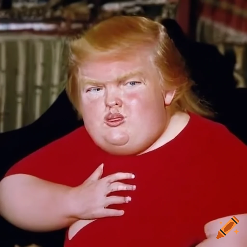 Cartoon depiction of an overweight child resembling Donald Trump on Craiyon