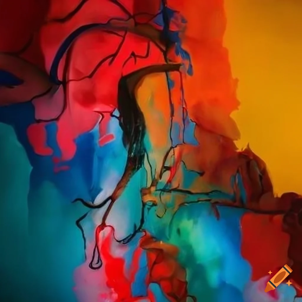 Artwork portraying inner turmoil and conflict through contrasting ...