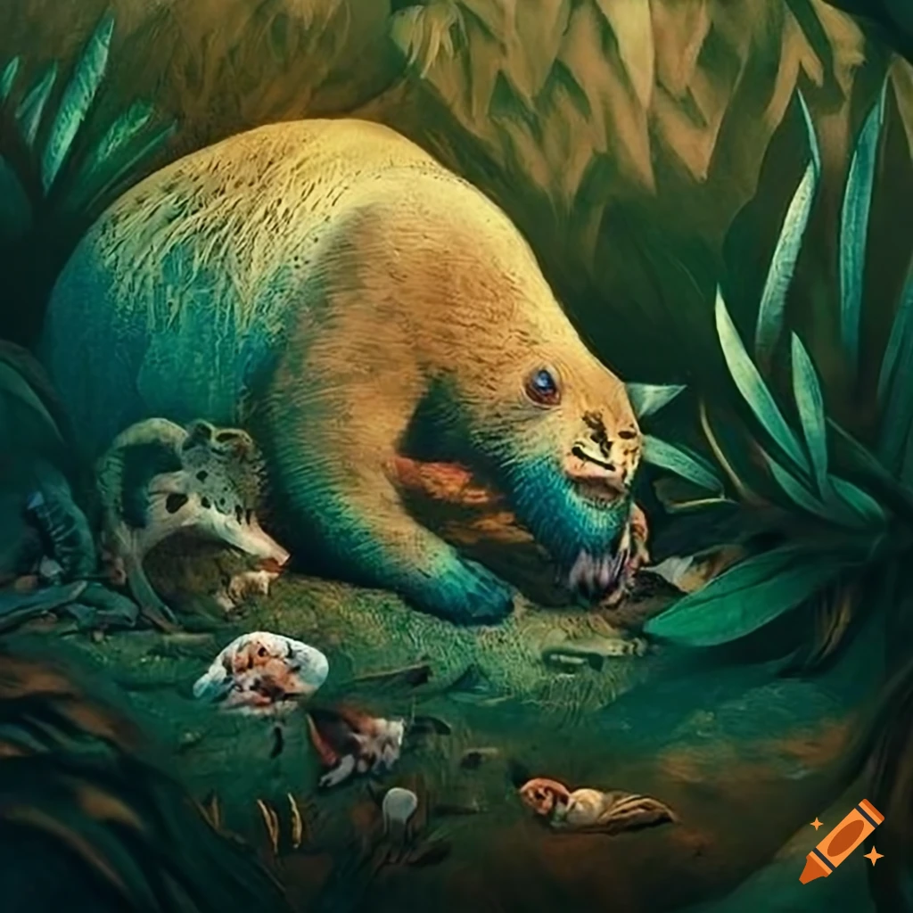 Exotic flora and fauna with salish animal motifs and designs in a fine ...