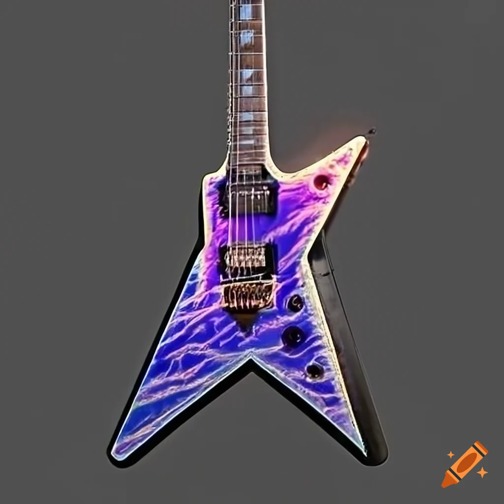 Dimebag darrell's iconic dean ml guitar with lightning bolt design on Craiyon