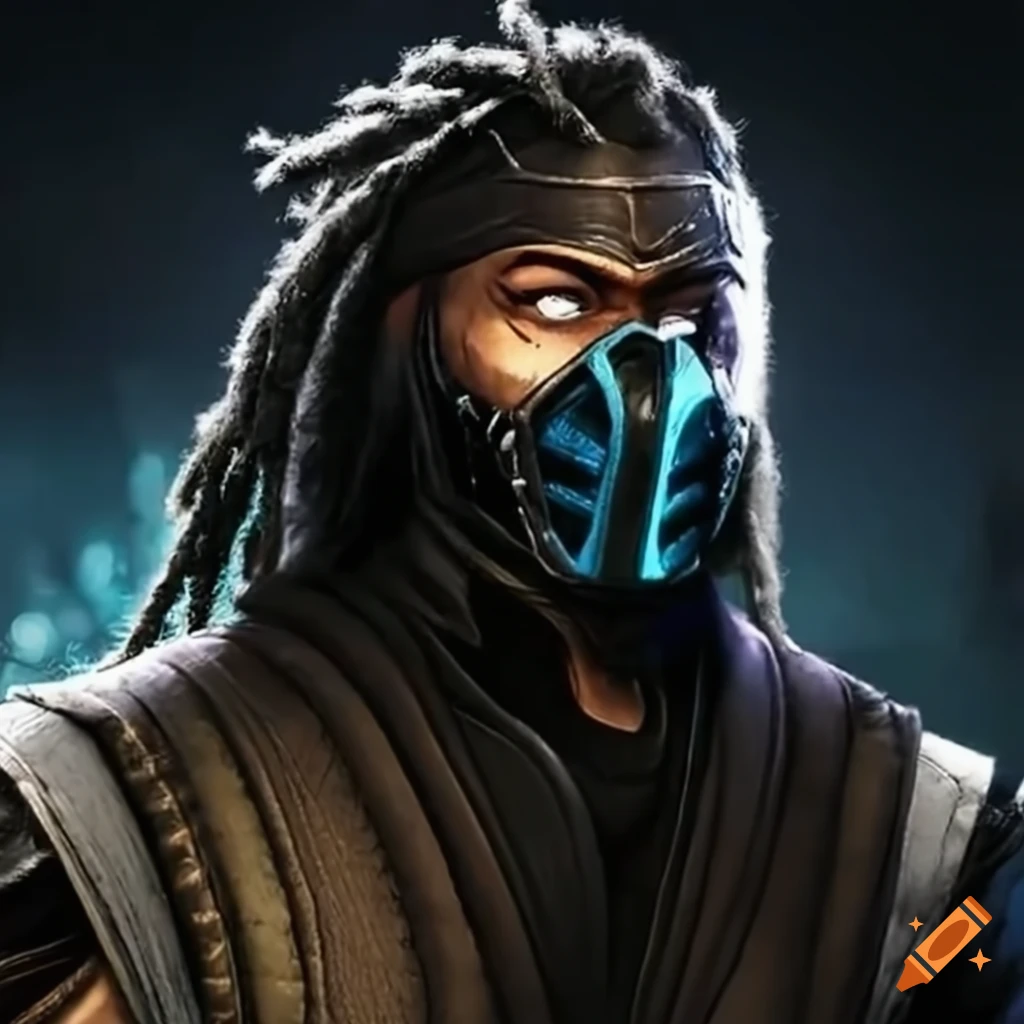 Black-skinned sub zero character with dreadlocks from mortal kombat on ...