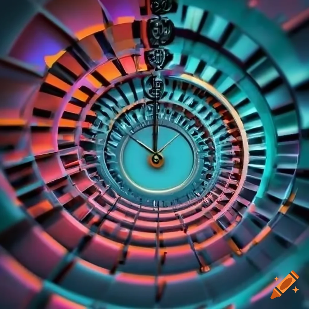 Spiral of realistic clocks on Craiyon