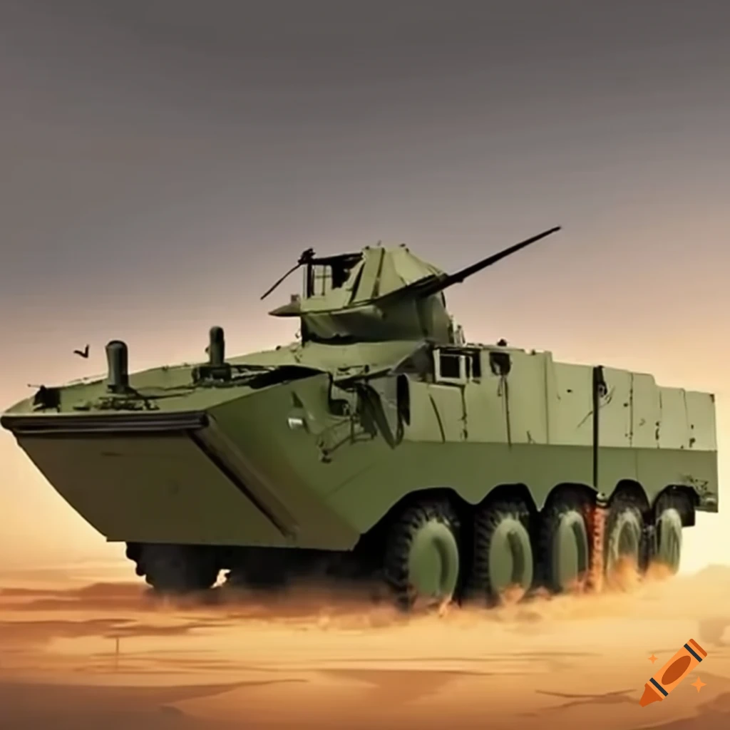 Amphibious military vehicle known as a duck on Craiyon