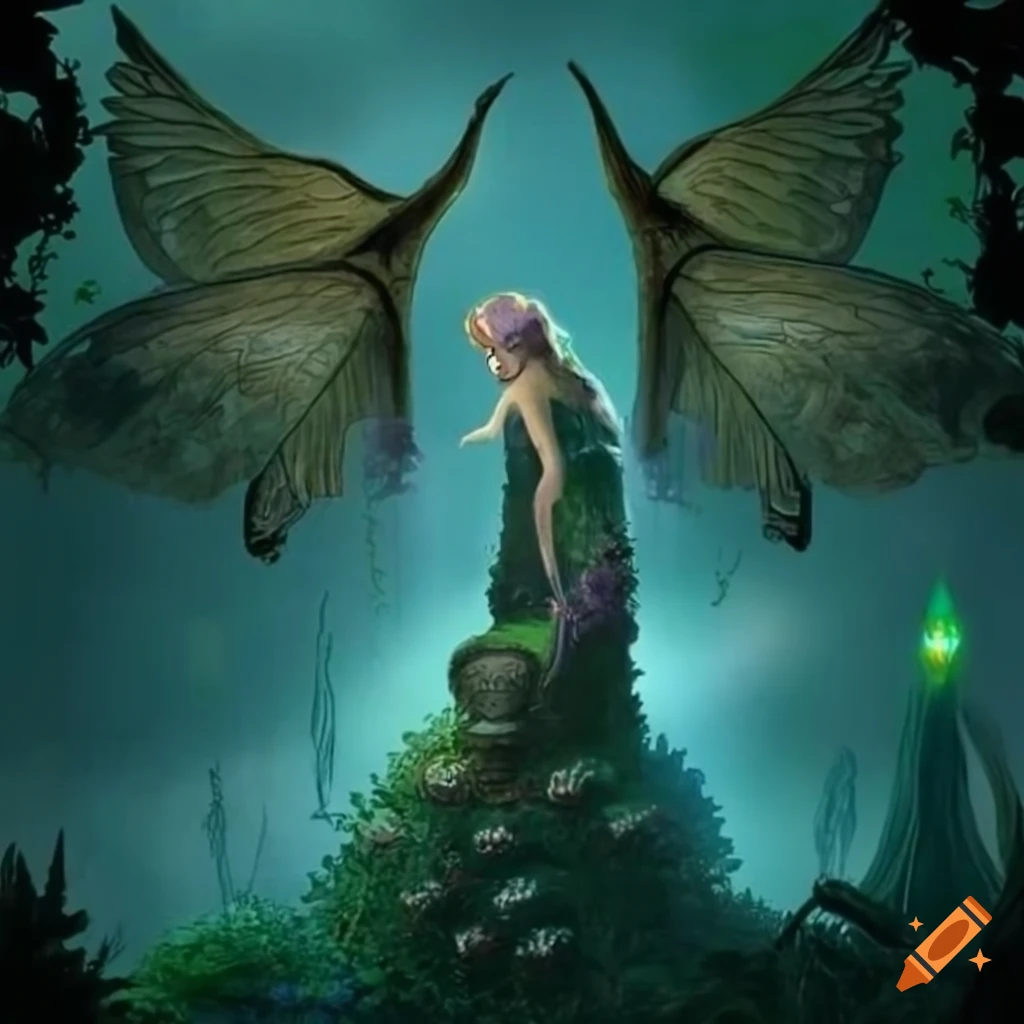 Fabled narrative of an exquisite fairy in an otherworldly woodland ...