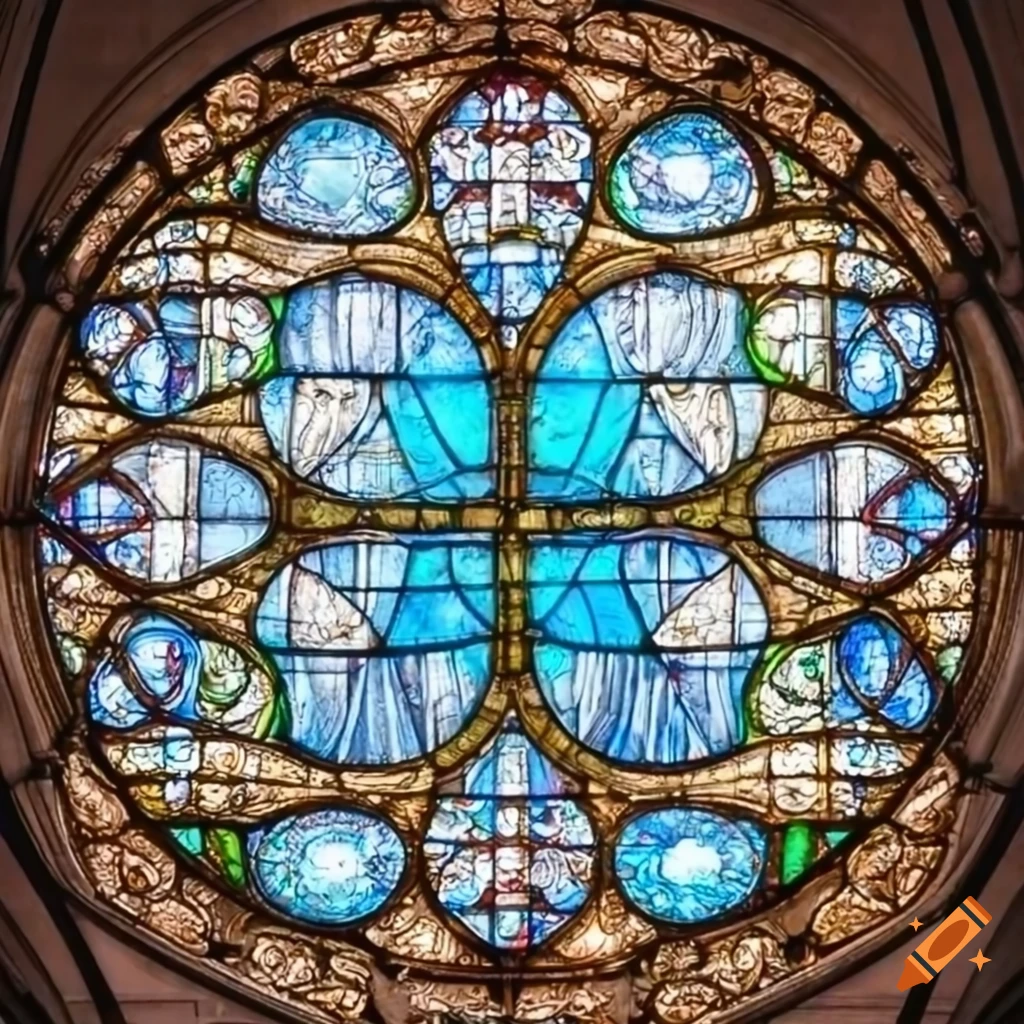 Big round church window on Craiyon