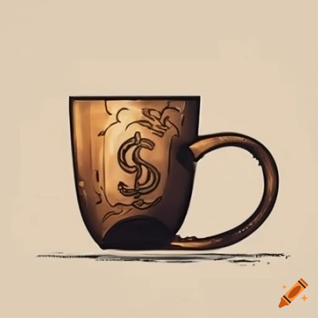 Luxurious coffee mug with money design on Craiyon