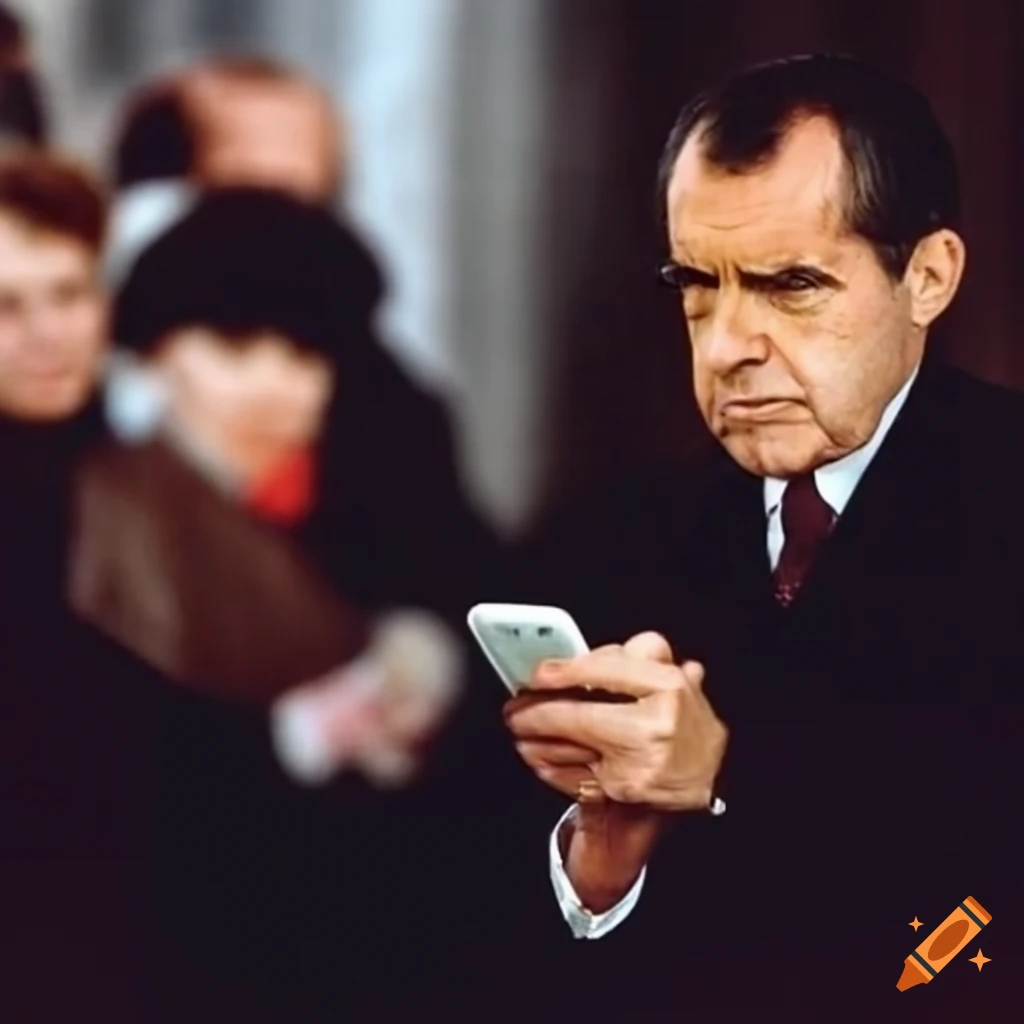 Richard Nixon with an iPhone in Moscow Kremlin, 1678 AD on Craiyon