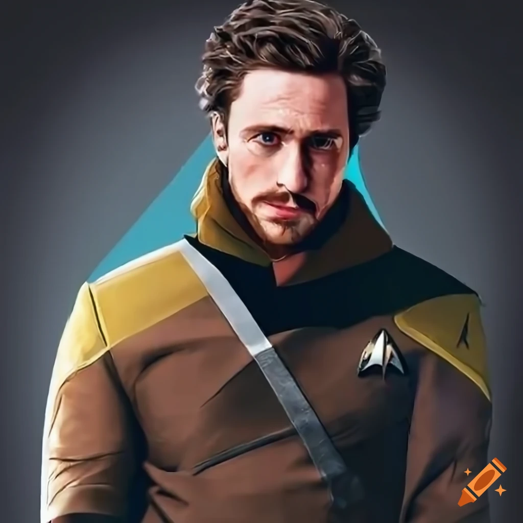 Young Captain Picard with Starfleet leather jacket and Casio watch on ...