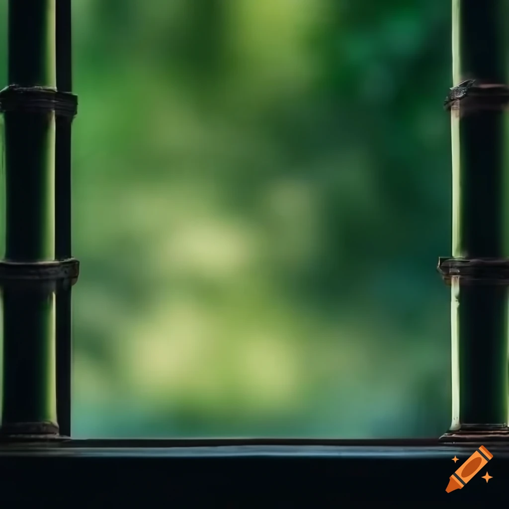 Small open window with view of bamboo grove in tropical weather on Craiyon