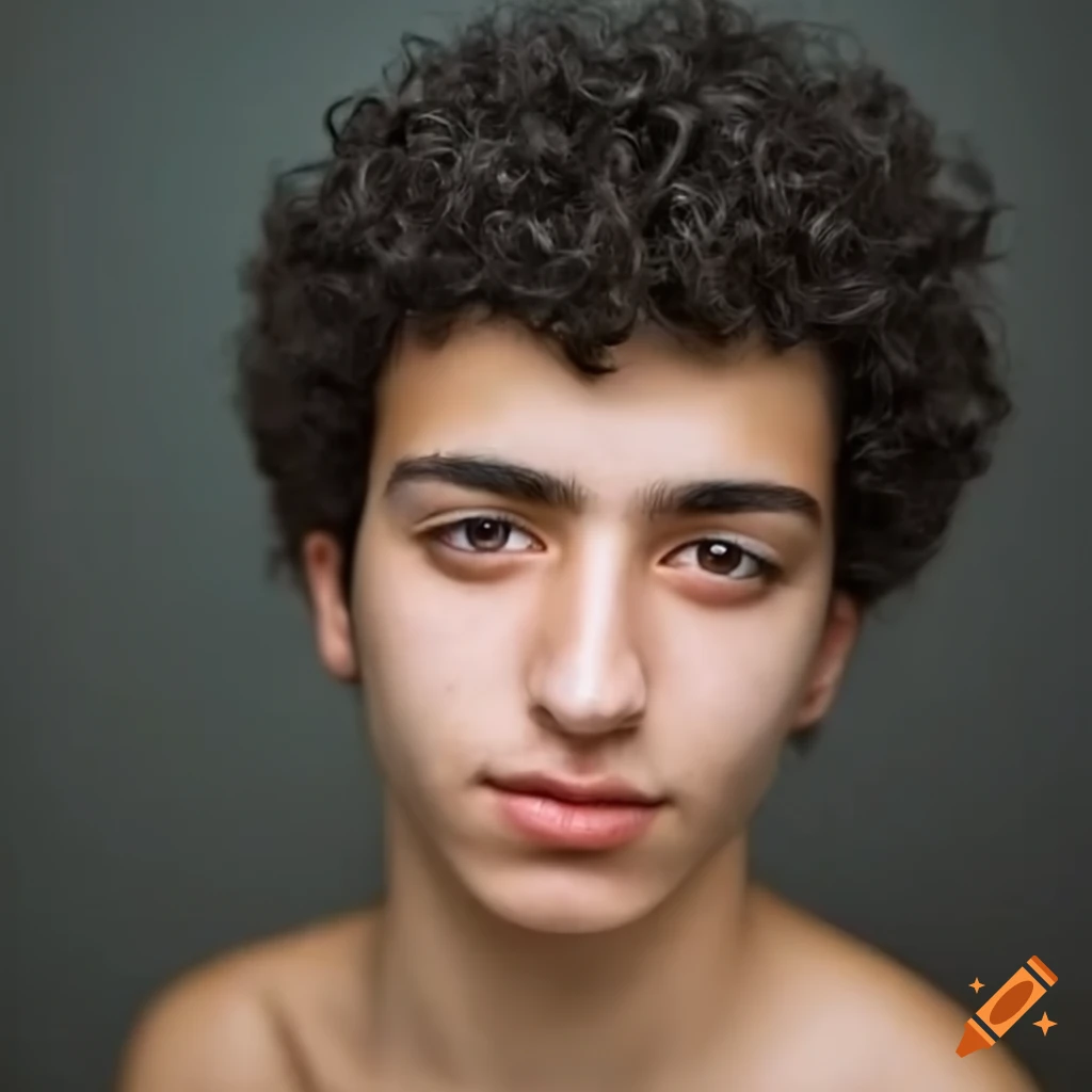 Portrait of a young Turkish man with curly hair and swarthy skin on Craiyon