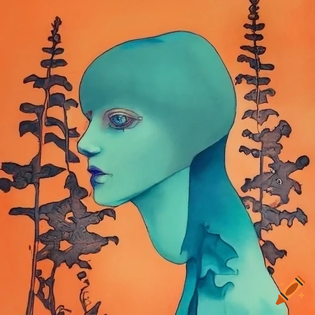 Jungian symbolism in ink and oil paint with diverse color palette on ...