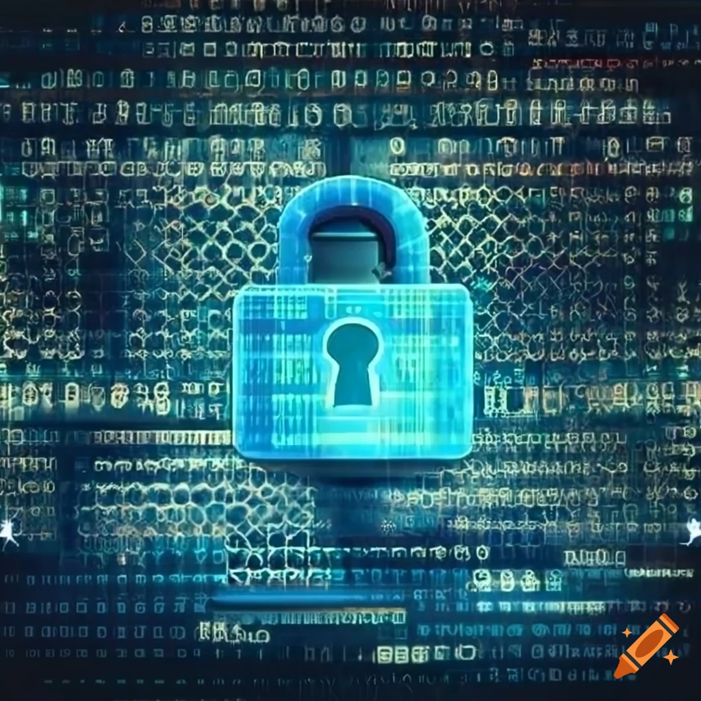 Binary cyberspace and cyber security banner for social media on Craiyon