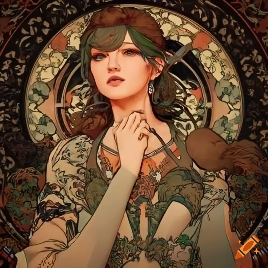 Korean Metal Gear Solid with Alphonse Mucha influences on Craiyon