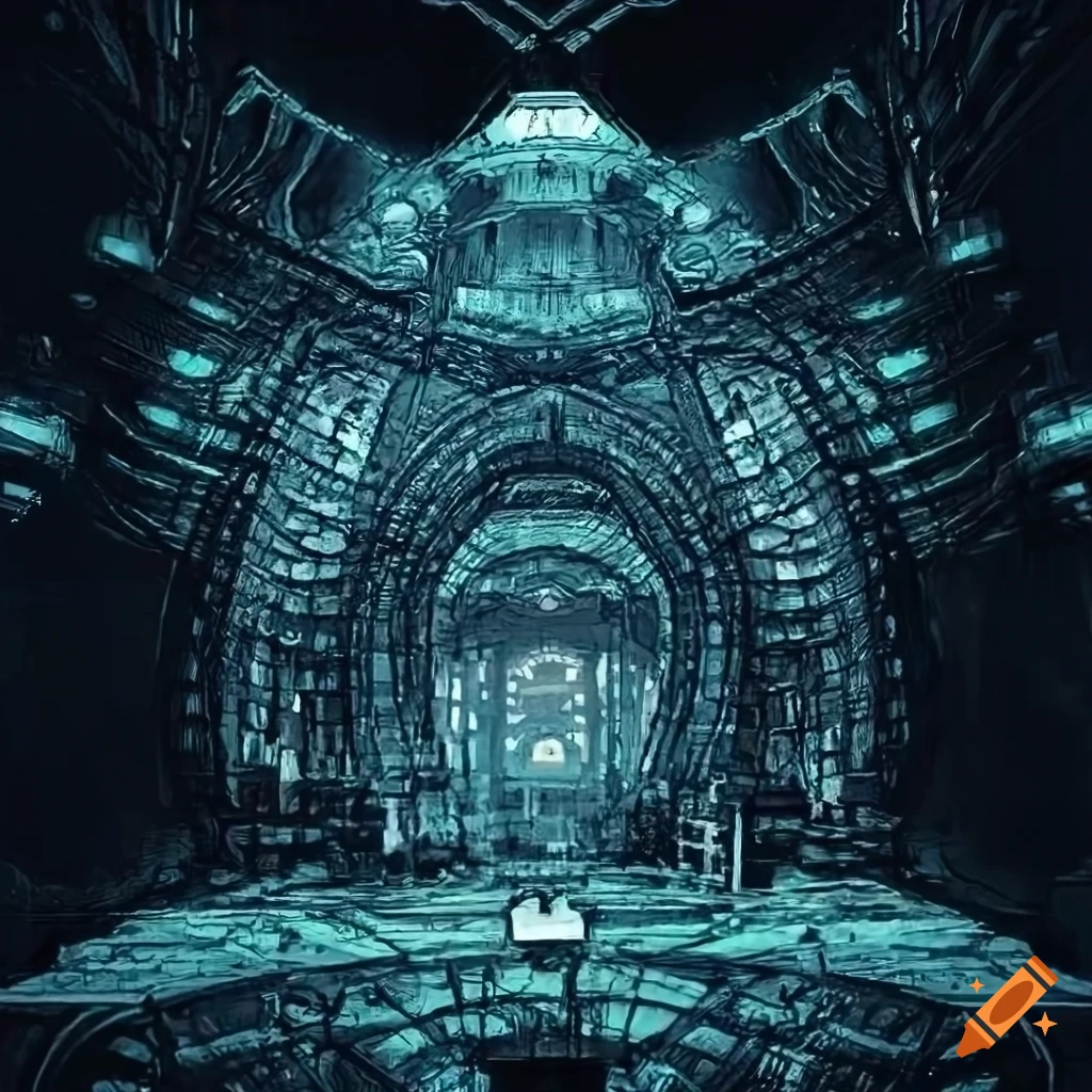 Megastructure architecture orb underwater in a futuristic setting on ...