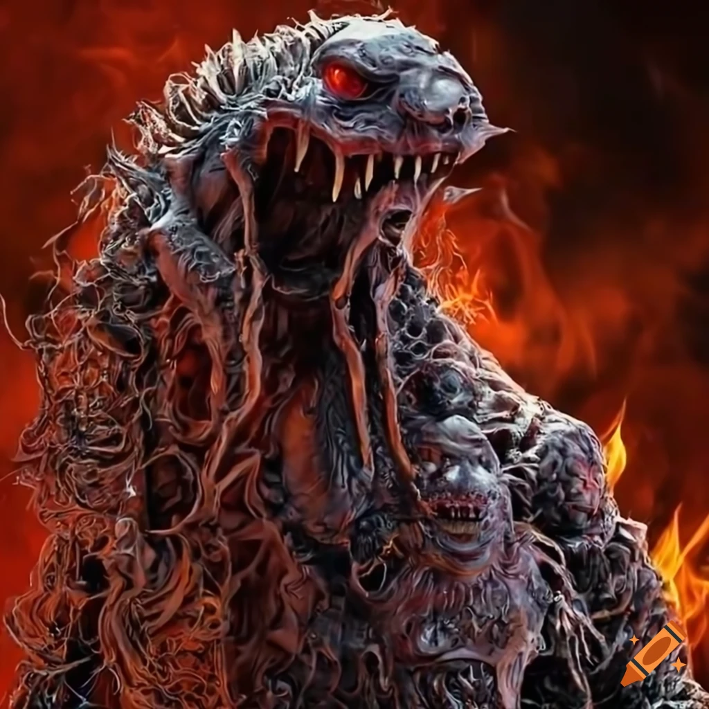 Fairytale metal monster breathing fire in stunning 8K detail on Craiyon