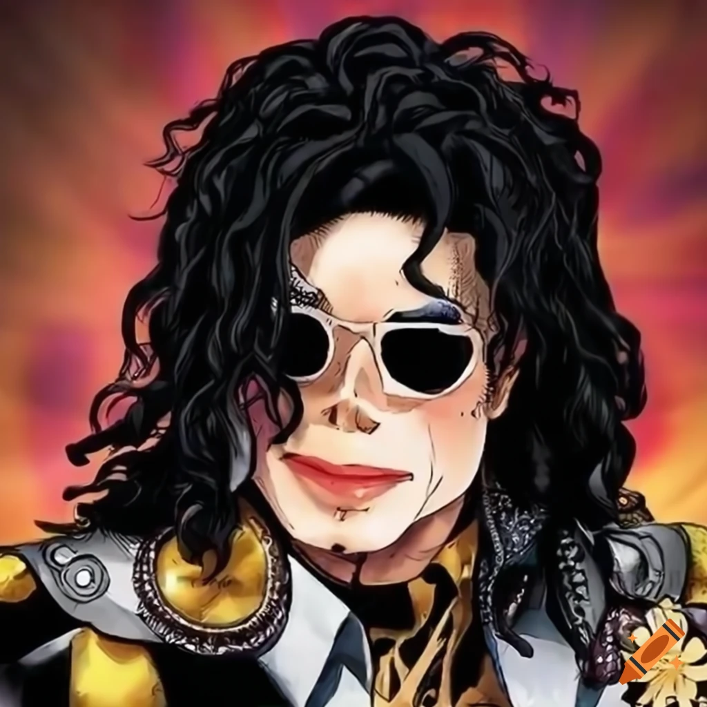 Michael Jackson as a 'Jojo's Bizarre Adventure' character striking a ...