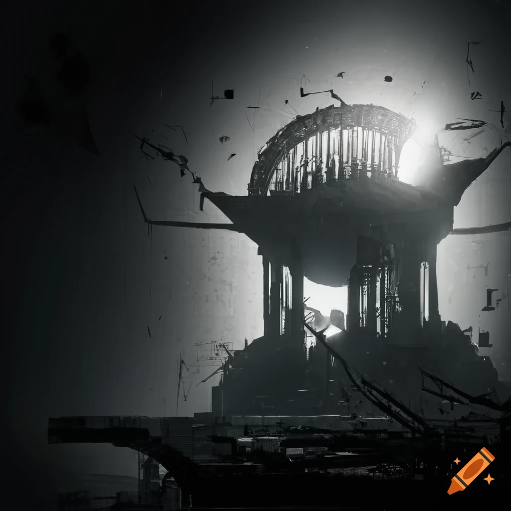 Megastructure architecture orb under a full moon in a sci-fi setting on ...