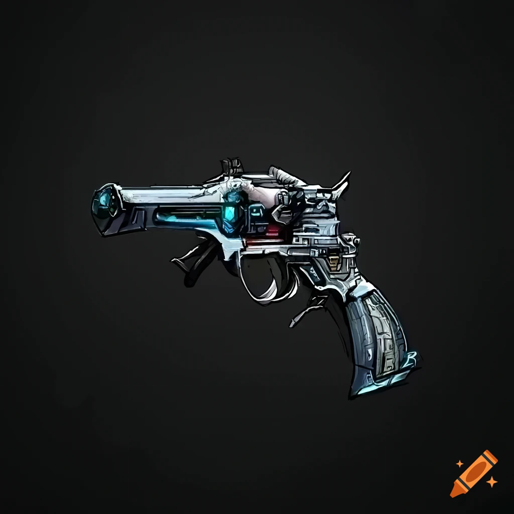Sci-fi western gun concept art on Craiyon