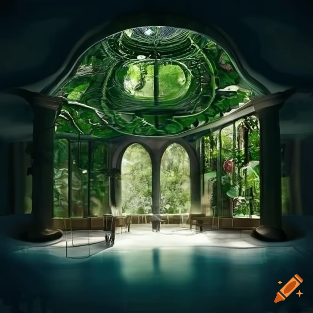 Big, beautiful botanical mansion with minimalistic architecture and ...