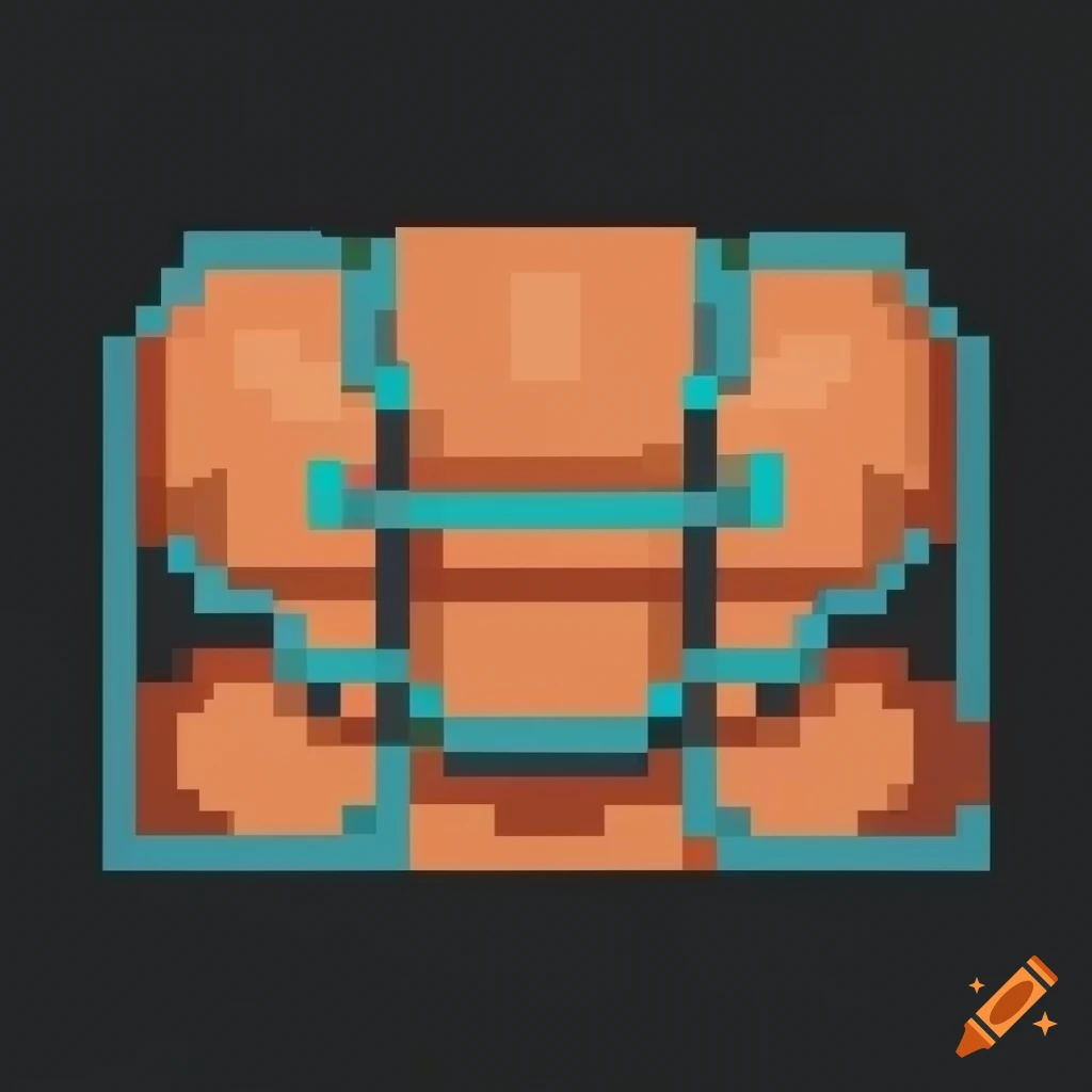 Pixel art chest from the front view on Craiyon
