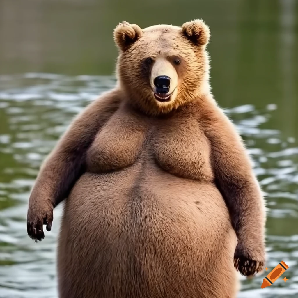 Chubby anthropomorphic bear woman with a voluptuous shape on Craiyon
