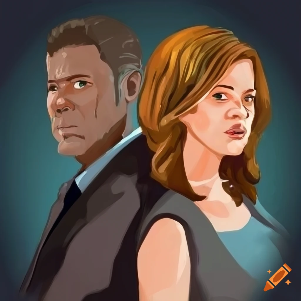 Illustration of Chief Karen Vick and Detective Carlton Lassiter as a ...