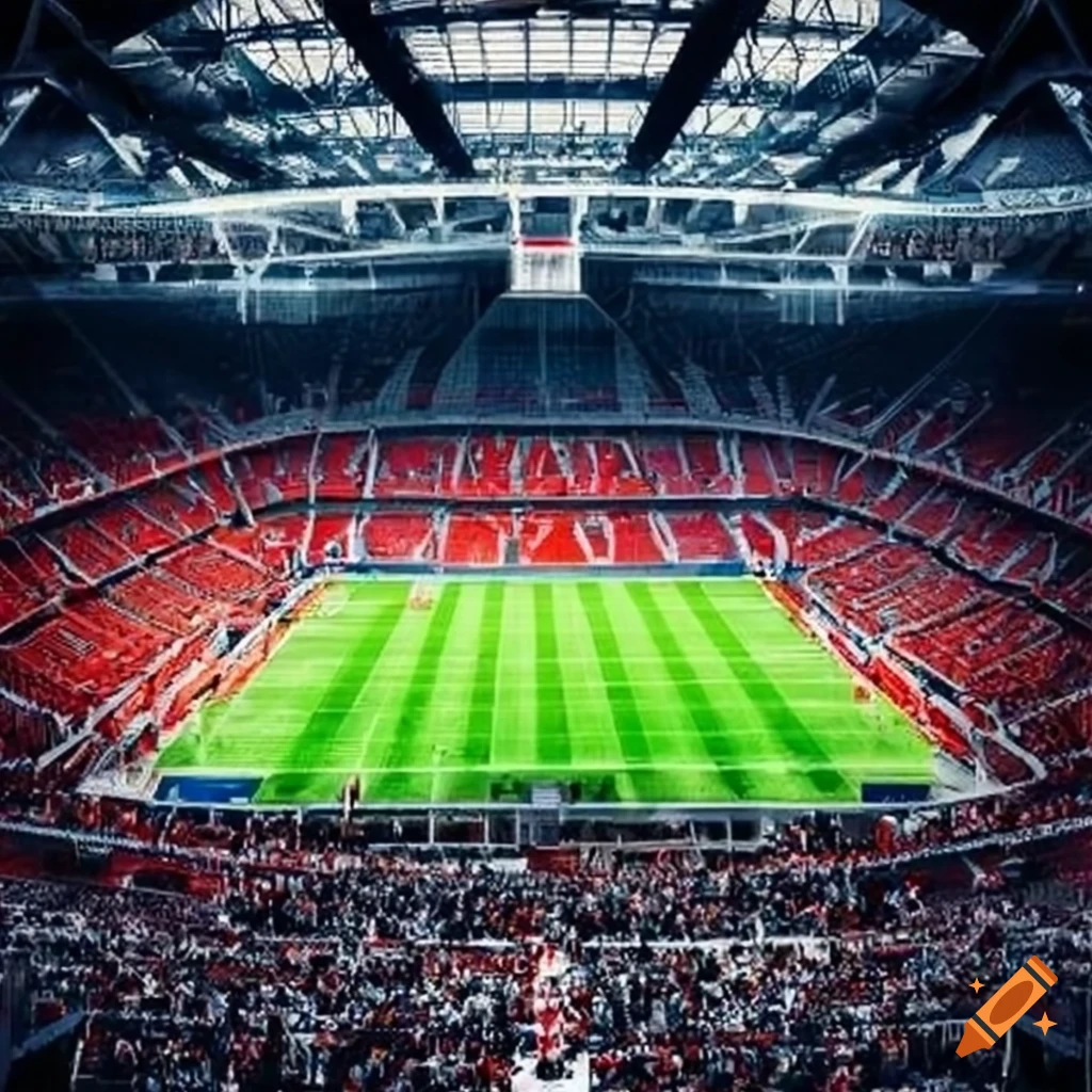 Soccer stadium with a huge crowd of 200,000 spectators on Craiyon