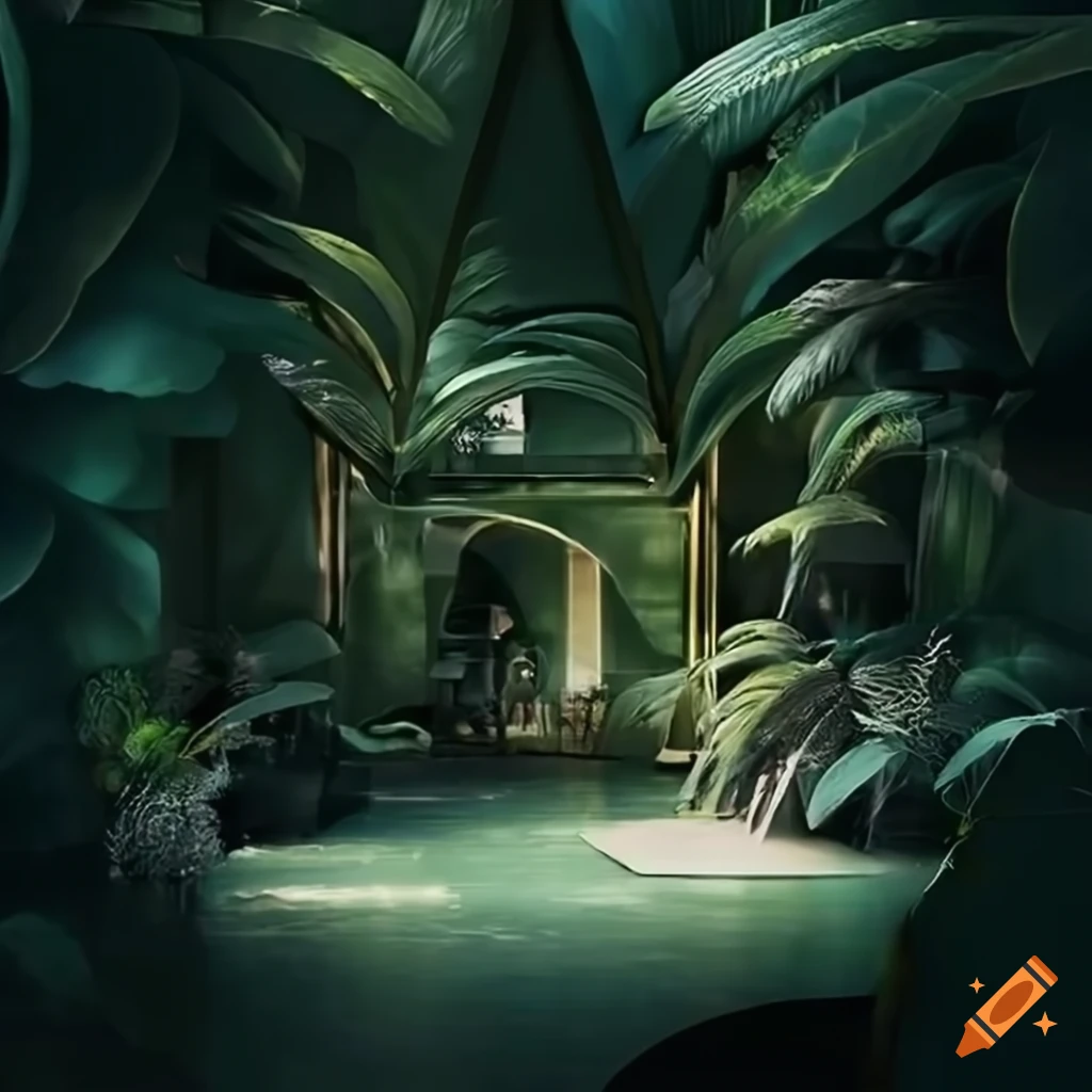 Beautiful and minimalistic botanical mansion with futuristic and ...