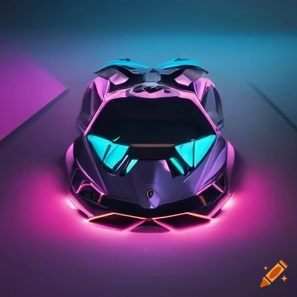 Futuristic neon lamborghini huracan sto concept car on Craiyon