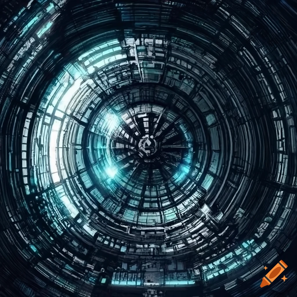 Megastructure architecture ball under a full moon in a futuristic sci ...