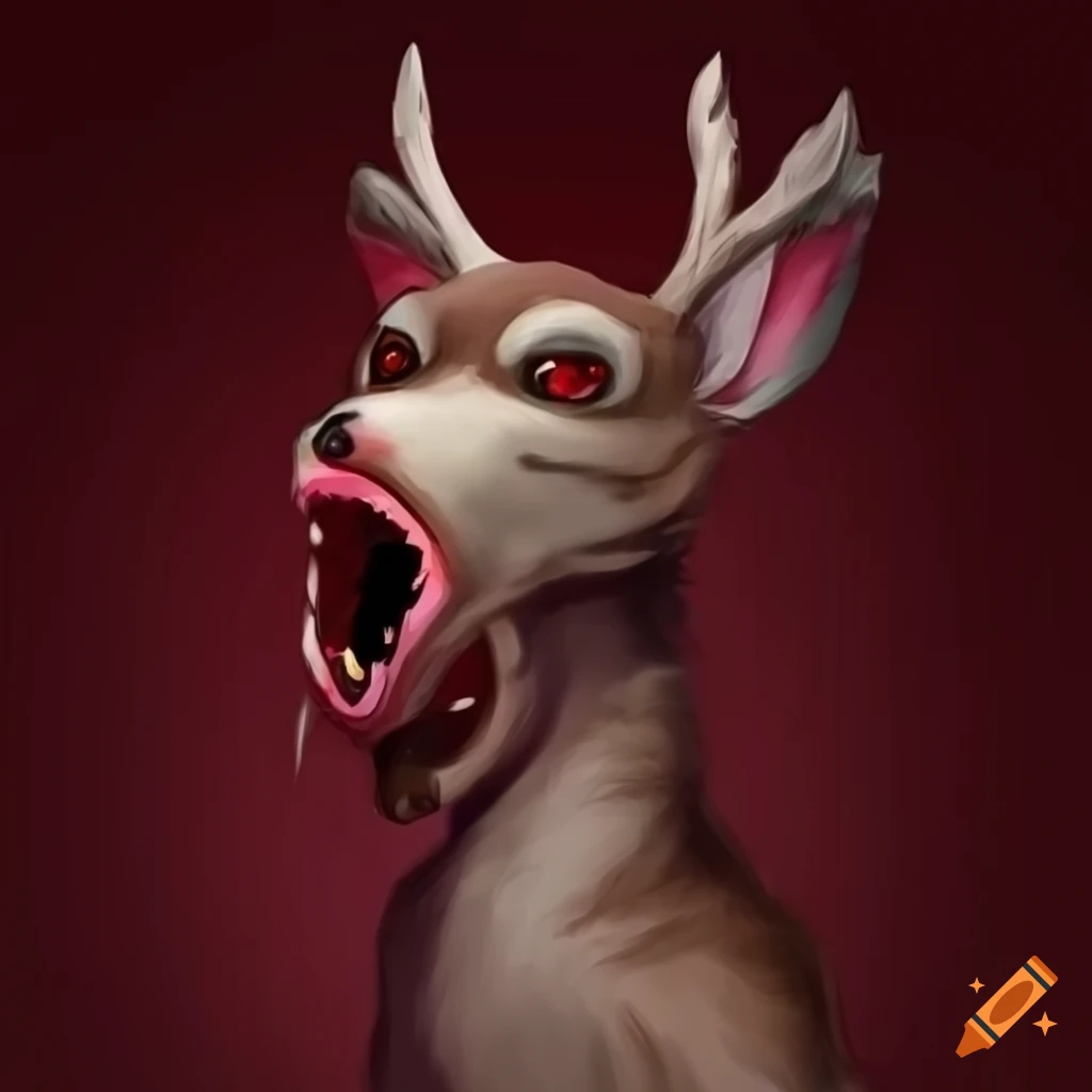 Cursed deer furry with tongue out ideal for digital art on Craiyon