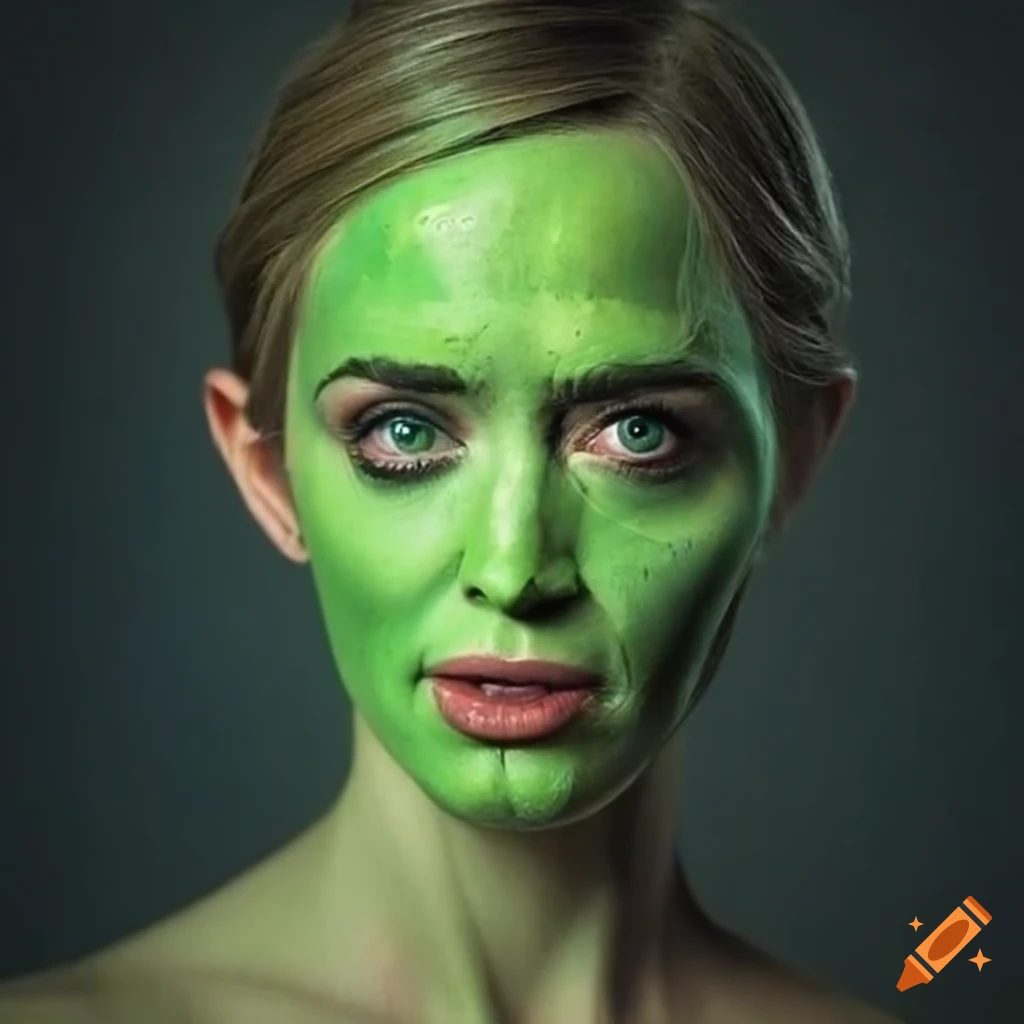 Cosplay of green-faced character the mask portrayed by emily blunt on ...