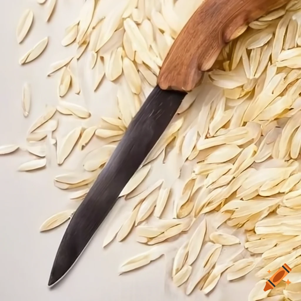 Blade cutting a grain of rice on Craiyon