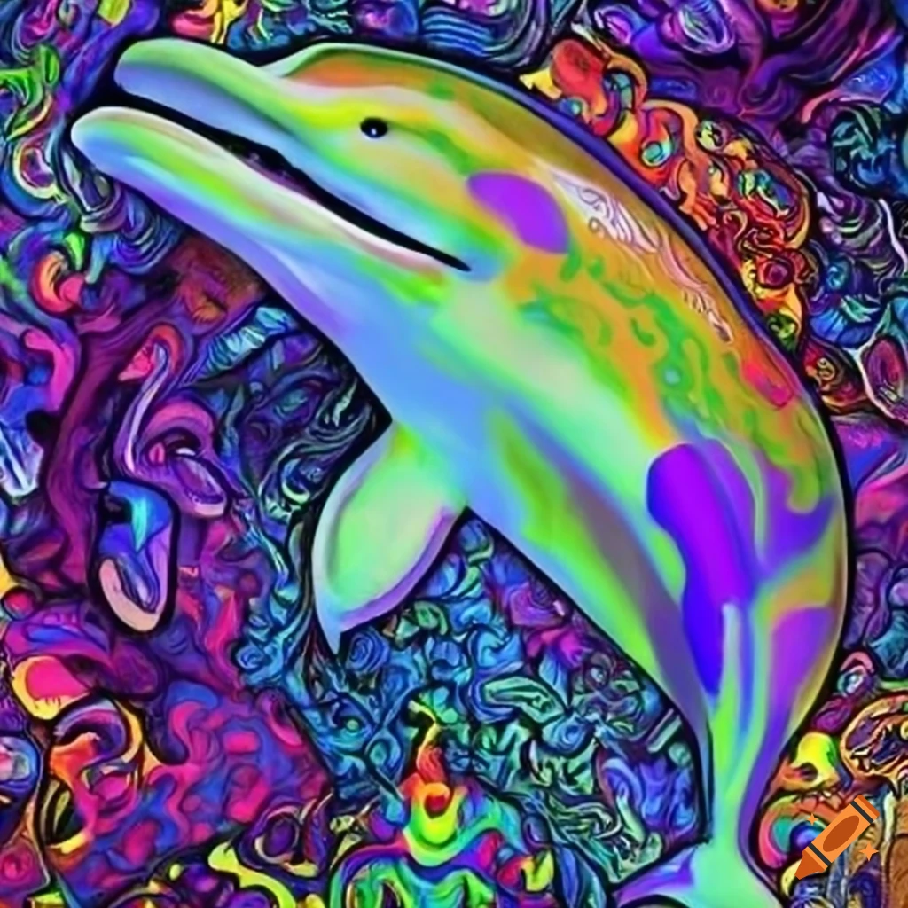 Psychedelic dolphin artwork on Craiyon
