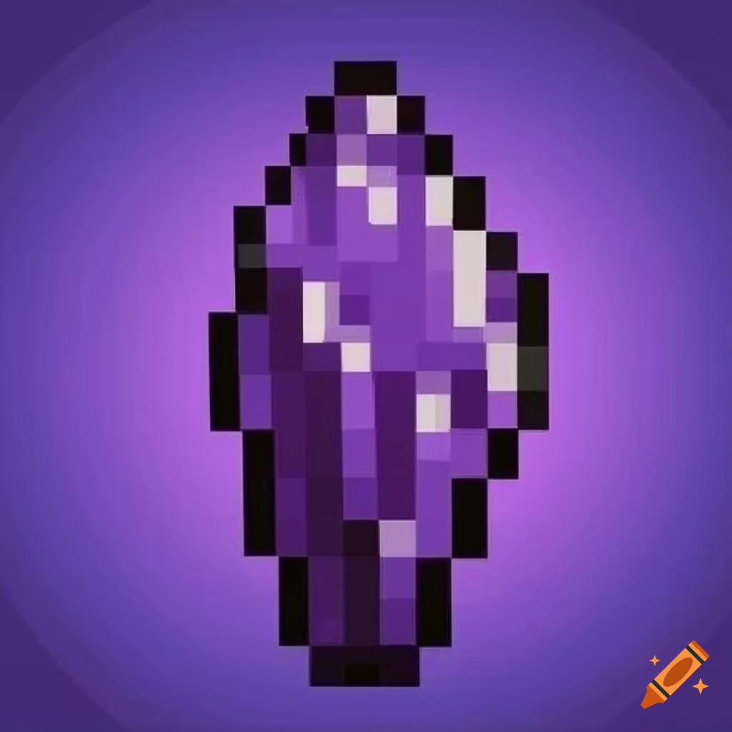 16x16 purple amethyst shard in Minecraft pixel style on Craiyon