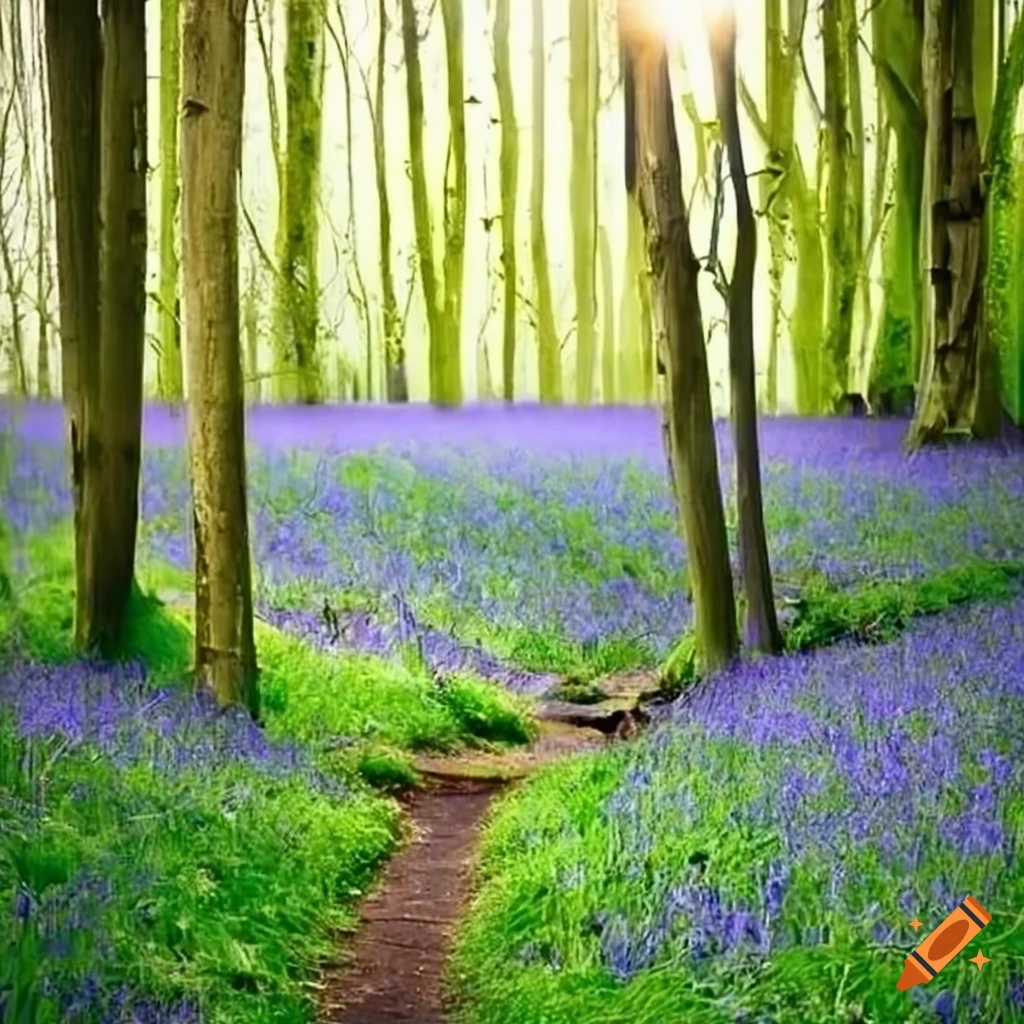 Bluebell path on Craiyon