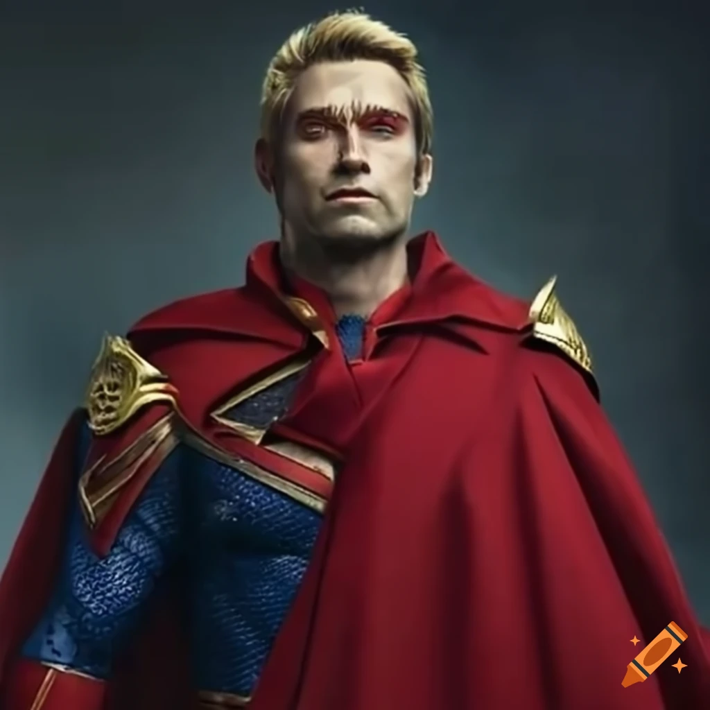Homelander depicted as a menacing orc with blonde hair and red eyes on ...