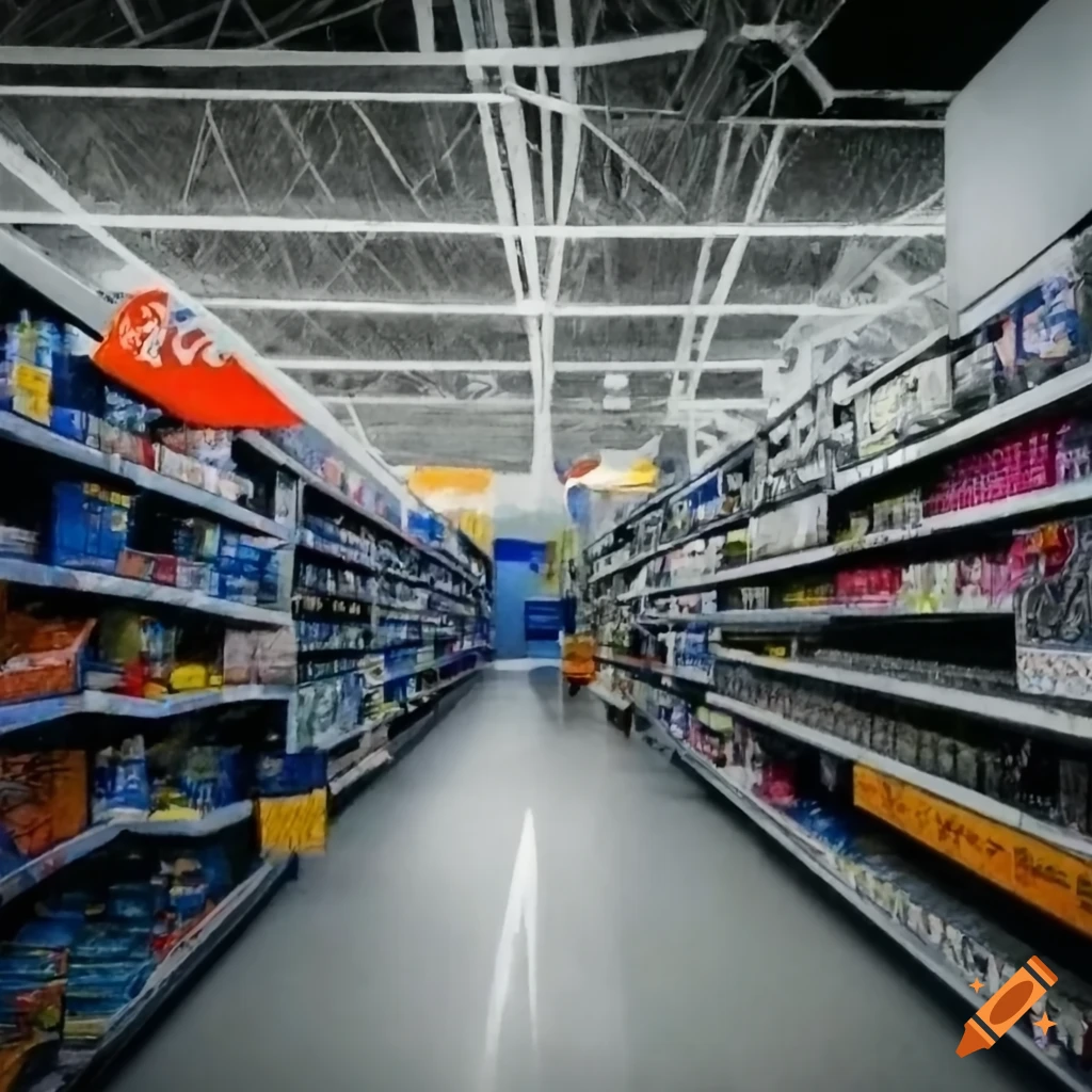 Interior of a retail store with a surreal artistic style on Craiyon