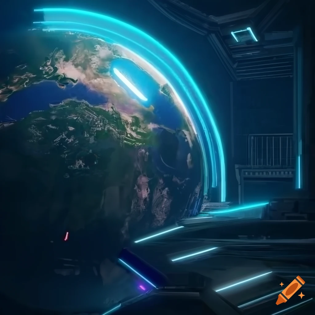 Cyberpunk science fiction base on earth with high detail on Craiyon