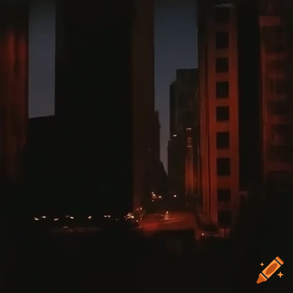 Eerie and creepy liminal space in new york at night with a vhs horror ...