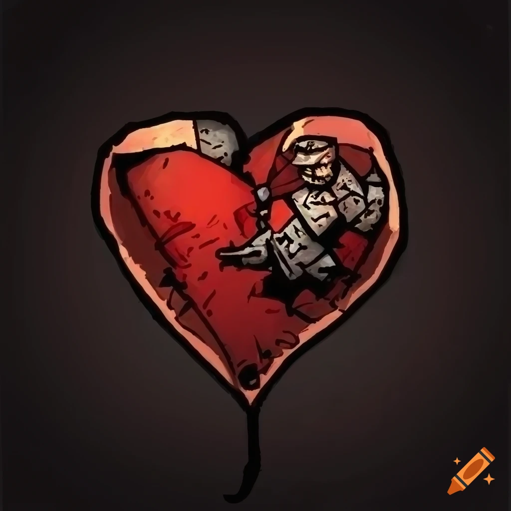 Heart illustration inspired by Darkest Dungeon on Craiyon