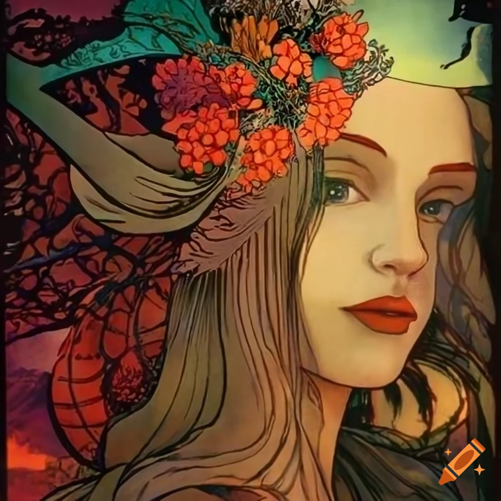 Vintage movie/travel poster with stunning details inspired by Alphonse ...