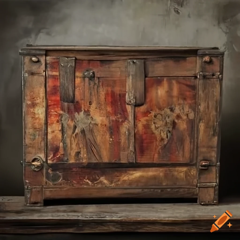 Stunning Vintage Storage Chest With Scytho Siberian Folk Art Design On